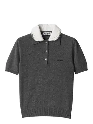 Miu Miu Cashmere Polo Sweater - Grey