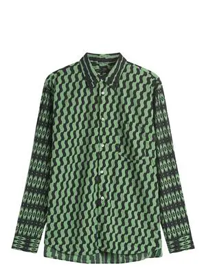 Comme Des Garçons Printed Long Sleeve Shirt - Green