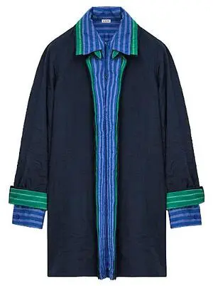Loewe Layered Panel Striped Mini Dress - Navy/multicolor