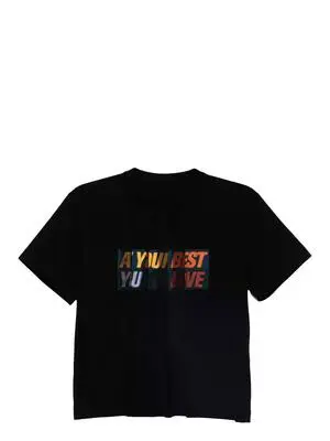 Sacai Slogan-print T-shirt - Black