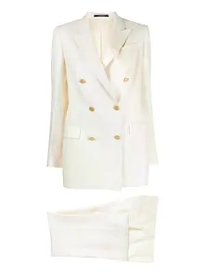 Tagliatore Double-breasted Linen Suit - Neutrals