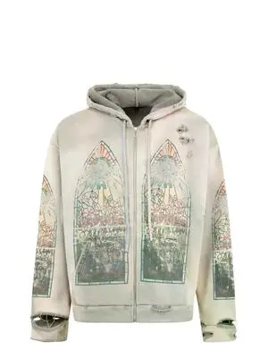 WHO DECIDES WAR Zip-fastening Hoodie - Neutrals