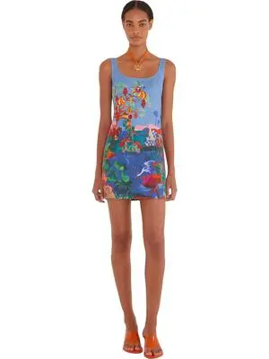 Farm Rio Multicolor Dream Landscape Mini Dress - Dream Landscape Multicolor