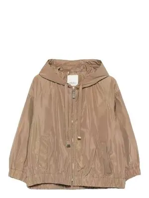 Max Mara Hooded Zip Jacket Neutrals