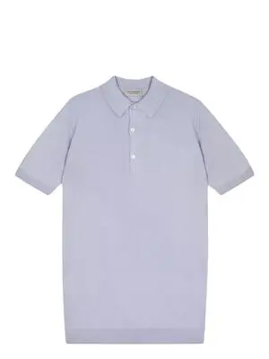 John Smedley Adrian Cotton Polo Shirt - Blue