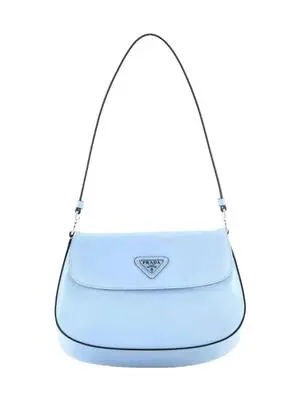 Prada Cleo Flap Hobo Bag Spazzolato Leather - Blue