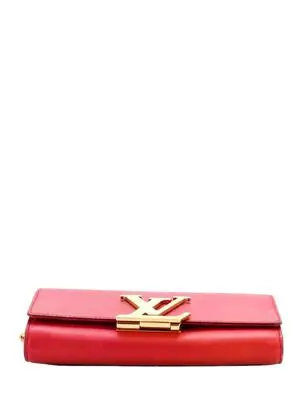 LOUIS VUITTON Chain Louise Leather Gm Clutch Bag - Red
