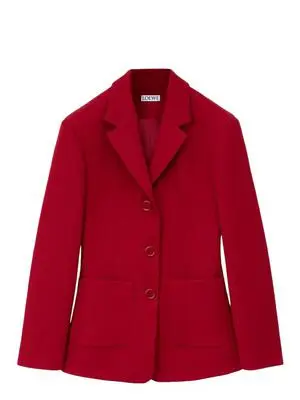 Loewe Wool Twill Tailored Jacket Red