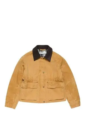 Acne Studios Canvas Jacket With Leather Collar - Camel