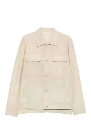 SALVATORE SANTORO Suede Shirt Jacket - Neutrals