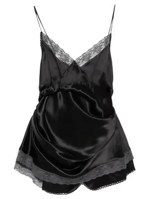 Magda Butrym Lace-trim Mini Dress - Black