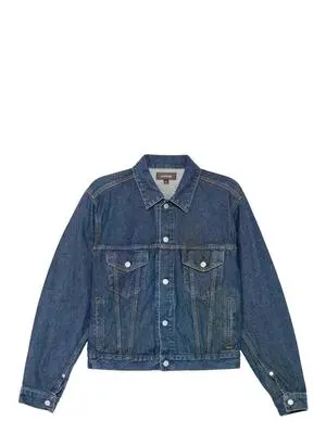 MASU Contrast-stitch Denim Jacket - Blue