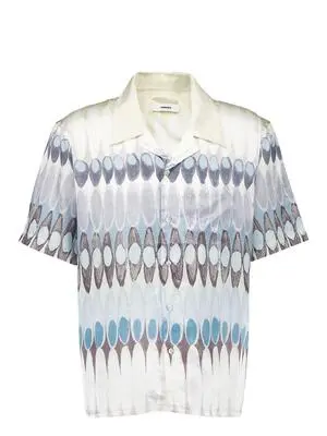 Commas Eclipse Silk Camp Collar Shirt - White