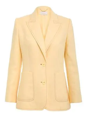 Zimmermann Linen Tailored Blazer - Yellow