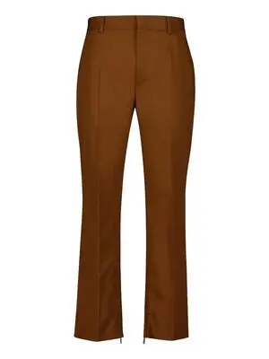 Off-White Slim Fit Cotton Trousers - White