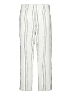 Commas Off-stripe Resort Trousers - White