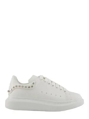 Alexander McQueen Studded Leather Low-top Sneakers - White