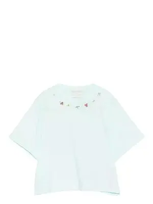 FORTE_FORTE Floral-detail T-shirt - Green