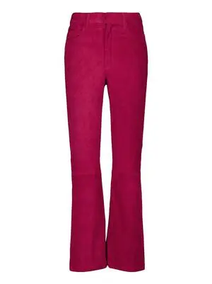 PAULA Flared Suede Pants - Red