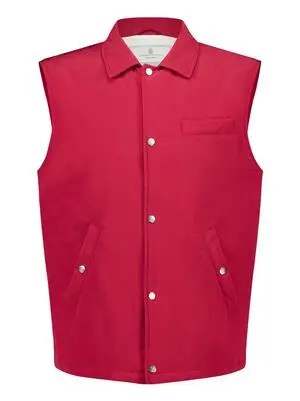 Brunello Cucinelli Brunello Cucinelli Button-Up Water-Resistant Gilet Red