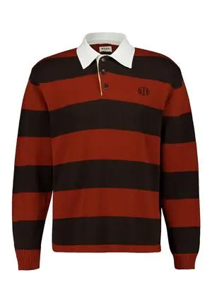 BODE Brown And Red Pine Stripe Polo Red