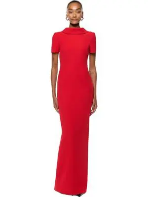 Roland Mouret Crepe Column Gown - Red