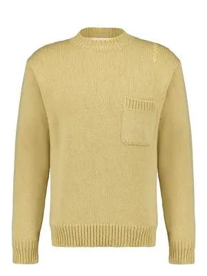 Marni Virgin Wool Sweater With Pocket - Yellow