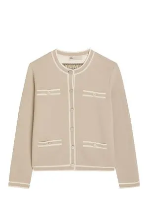 Tory Burch Kendra Wool Cardigan - Grey