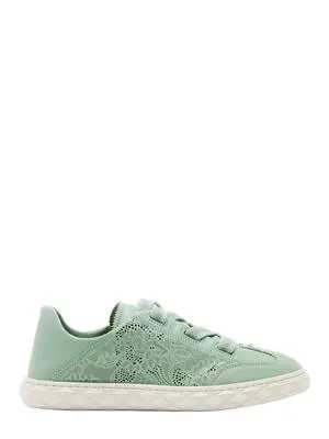 JIMMY CHOO Diamond Light Flex Perforated Leather Sneakers Light Green
