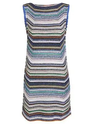 Missoni Striped Metallic-Knit Mini Dress Multicoloured