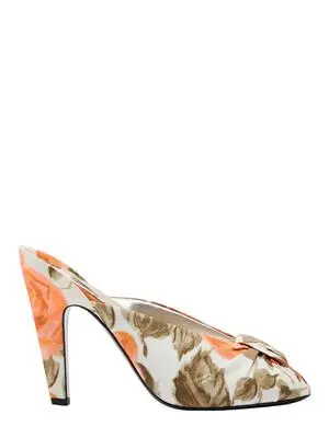 Chloé Suzie 110 Floral Peep-toe Mules - Orange