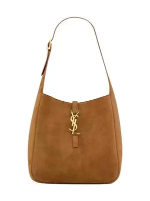 Saint Laurent Logo Leather Shoulder Bag - Brown