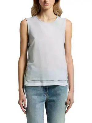Peserico Layered Drawstring Top - Blue