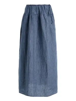 DEIJI STUDIOS Striped Linen Maxi Skirt - Blue