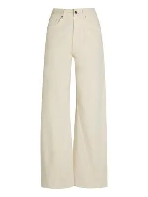 ANINE BING Brie Wide-leg Jeans - Cream
