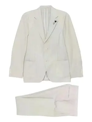 LARDINI Notched-lapel Single-breasted Suit - Neutrals