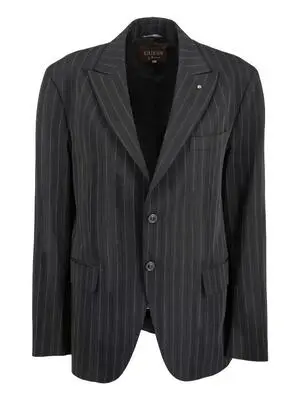 Guess Pinstripe Two-button Jacket - Grey
