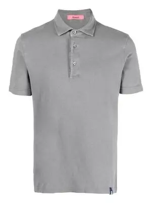 DRUMOHR Logo-patch Cotton Polo Shirt - Grey