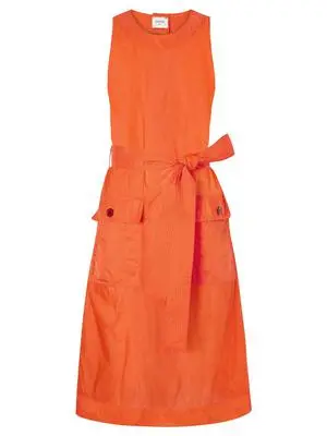 Saint Laurent Buttoned Front Midi Dress - Orange