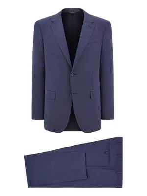 Canali Impeccabile Pure Wool Regular-fit Suit With Microstructure - Blue
