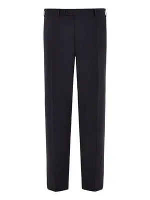 Canali Pure Wool Regular-fit Pleated Trousers - Blue