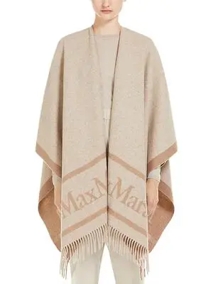 Max Mara Hilde Wool Poncho Beige
