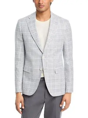 BOSS H-Hutson Windowpane Suit Jacket Open Gray
