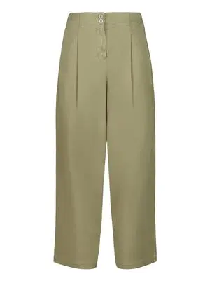 120% LINO Cotton Blend Cropped Trousers