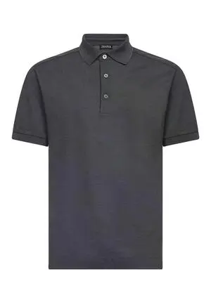 Zegna Button-placket Polo Shirt - Grey