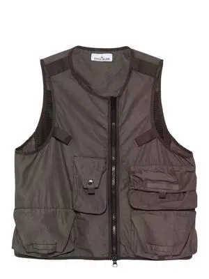 Stone Island Pockets Zip Vest - Grey