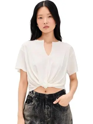 R13 Twisted Front Tee - Ecru