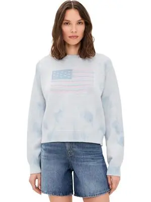 LoveShackFancy Mid-weight Pullover With Lace Embellishments - Selvedge Sky