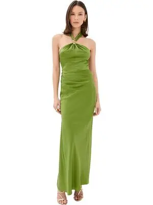 flores bead trim maxi dress Deep V-Back Long Prom Dress with Beads Light Blue / 6
