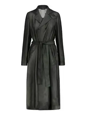 SAPIO Double-breasted Trench Coat - Black